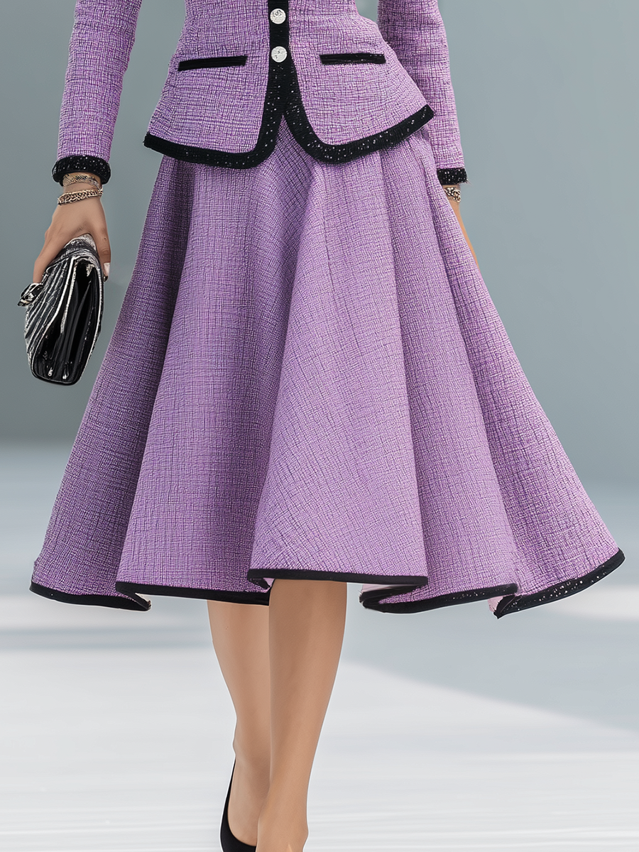 Elegant Contrasting Color Tweed Set | high end resort wear | Oyrosy ...