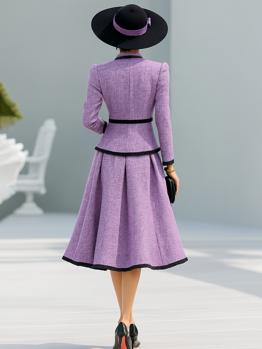 Elegant Contrasting Color Tweed Set | high end resort wear | Oyrosy ...
